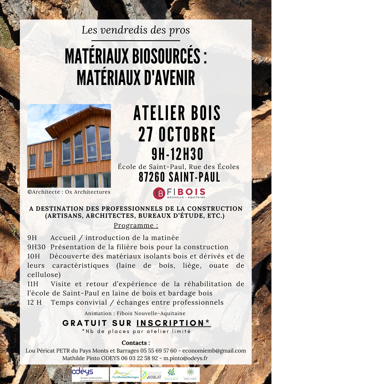 Atelier "BOIS" - Les vendredis des pros MATÉRIAUX BIOSOURCÉS : MATÉRIAUX D'AVENIR - Fibois ...